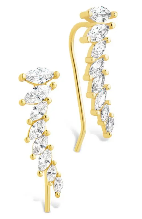 Sterling Forever Skye Cubic Zirconia Threader Stud Earring - Gold