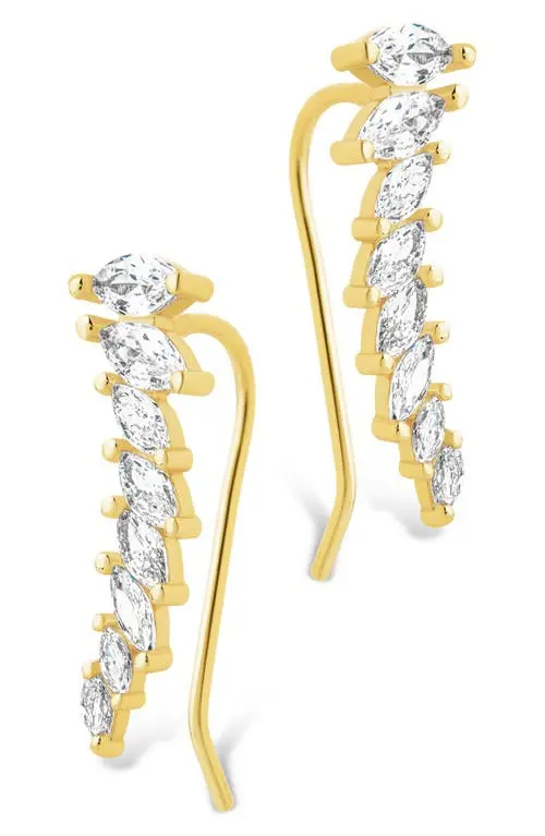 Sterling Forever Skye Cubic Zirconia Threader Stud Earring - Gold