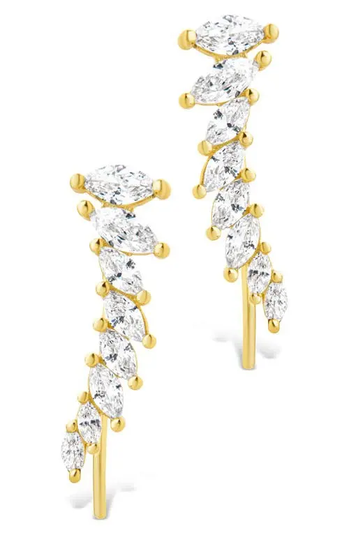 Sterling Forever Skye Cubic Zirconia Threader Stud Earring - Gold