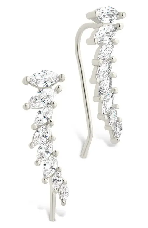 Sterling Forever Skye Cubic Zirconia Threader Stud Earring - Silver