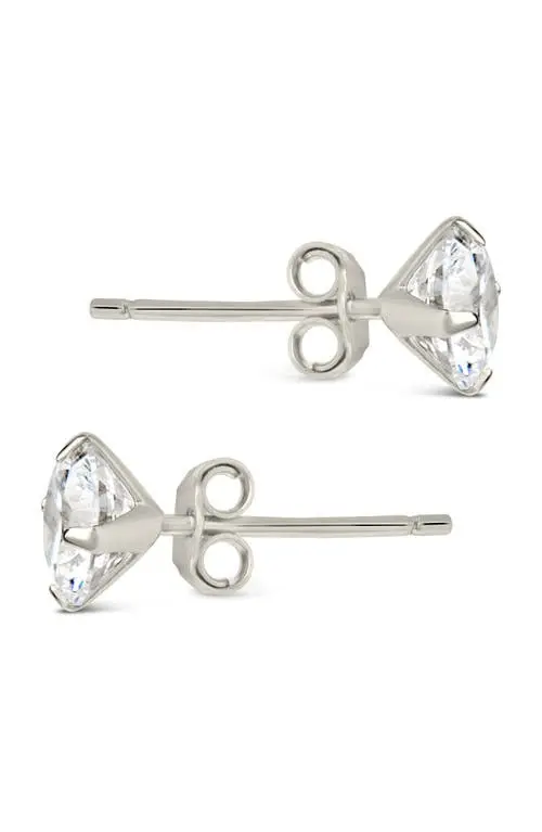 Sterling Forever Cubic Zirconia Stud Earrings - Silver