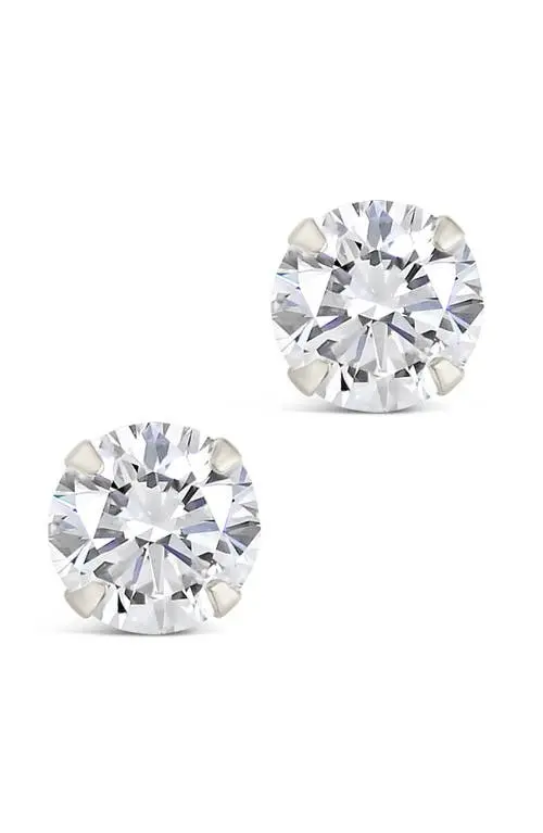 Sterling Forever Cubic Zirconia Stud Earrings - Silver