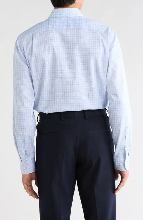 Nordstrom Trim Fit Check Premium Non Iron Cotton Dress Shirt