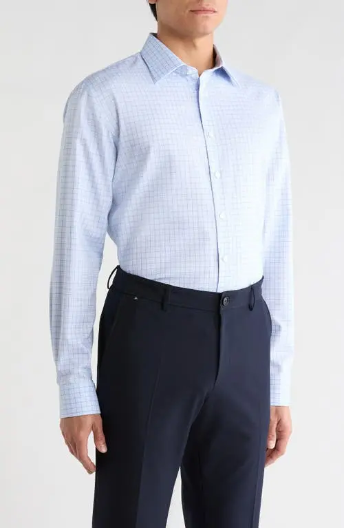Nordstrom Trim Fit Check Premium Non Iron Cotton Dress Shirt
