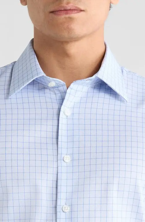 Nordstrom Trim Fit Check Premium Non Iron Cotton Dress Shirt