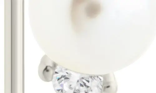 Sterling Forever Siena Cubic Zirconia & Cultured Pearl Threader Earring - Silver
