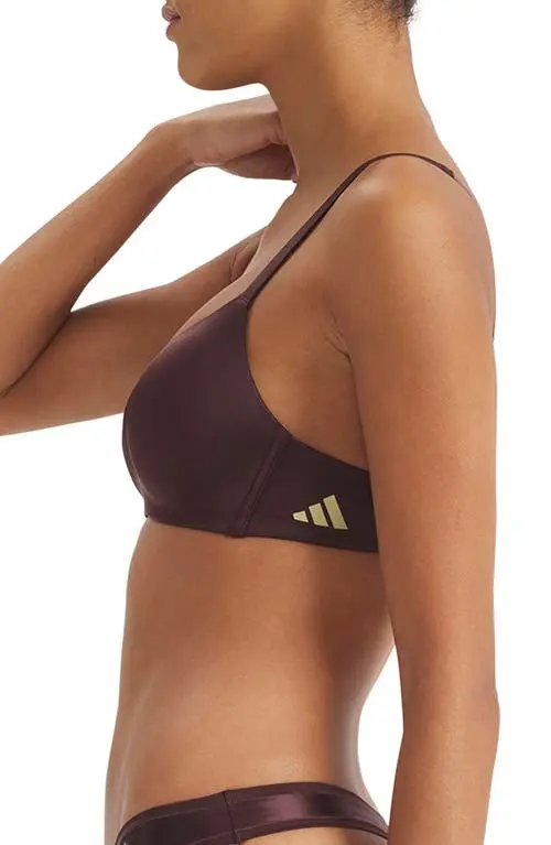 ADIDAS ORIGINALS Plunge Wireless T-shirt Bra - Shadow Brown
