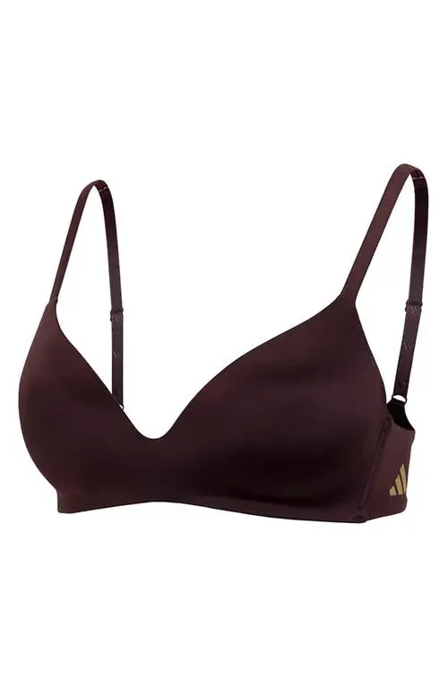 ADIDAS ORIGINALS Plunge Wireless T-shirt Bra - Shadow Brown
