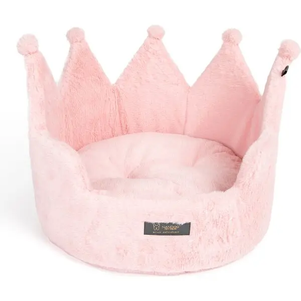 NANDOG PET GEAR Crown Dog Bed For Cats & Dogs - Blush Pink