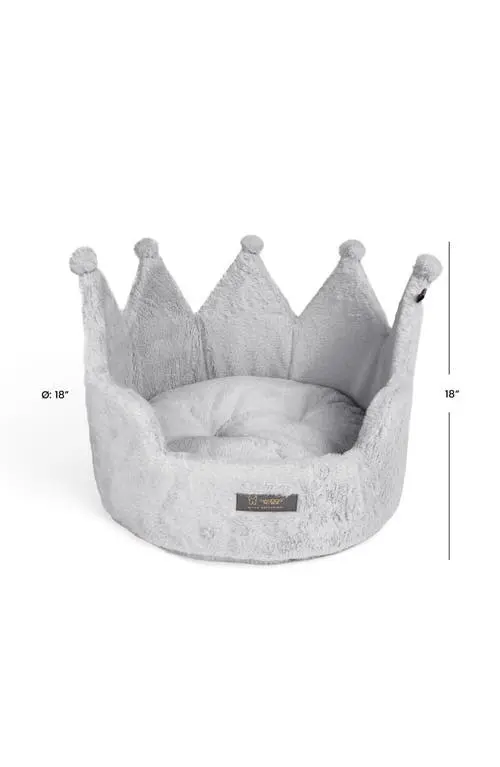 NANDOG PET GEAR Crown Dog Bed For Cats & Dogs - Pearl River Gray