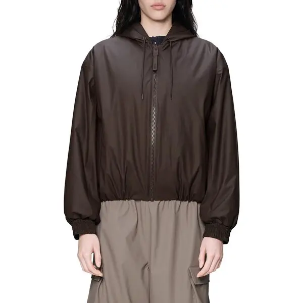 Rains Lohja Insulated Bomber Rain Jacket - Bark