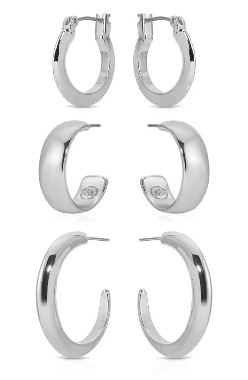 Ettika Set Of Hoop Earrings - Silver