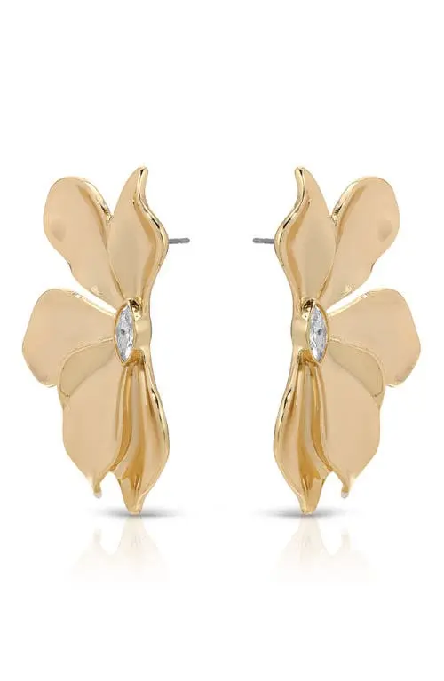 Ettika Crystal Bloom Statement Earrings - Gold