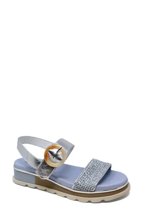 DJANGO AND JULIETTE Chaviva Backstrap Sandal - Denim-silver Syn Raffia
