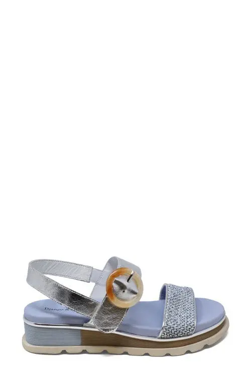 DJANGO AND JULIETTE Chaviva Backstrap Sandal - Denim-silver Syn Raffia