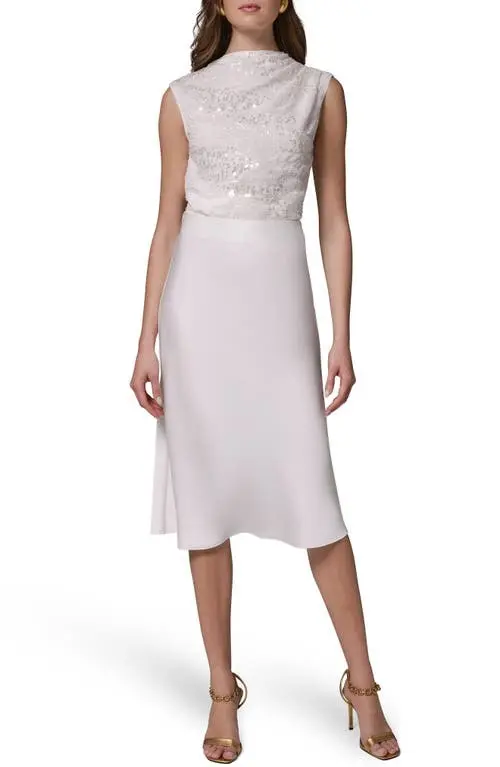 Donna Karan New York Satin Midi Skirt