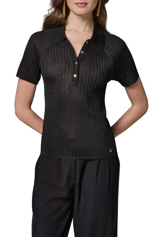 Donna Karan New York Rib Polo - Black
