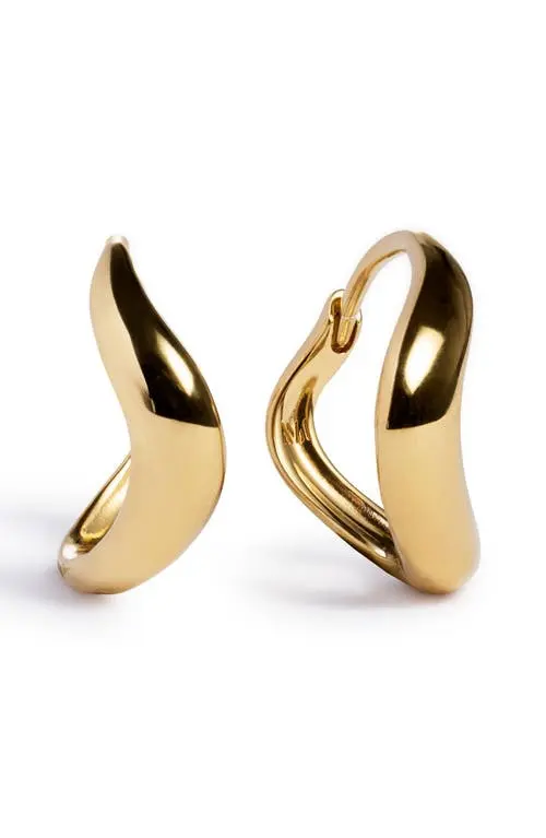 Monica Vinader Swirl Huggie Hoop Earrings - 18k Gold Vermeil
