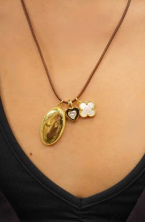 Argento Vivo Charm Locket Cord Necklace