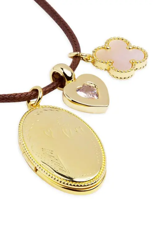 Argento Vivo Charm Locket Cord Necklace