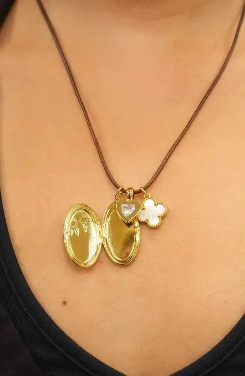 Argento Vivo Charm Locket Cord Necklace