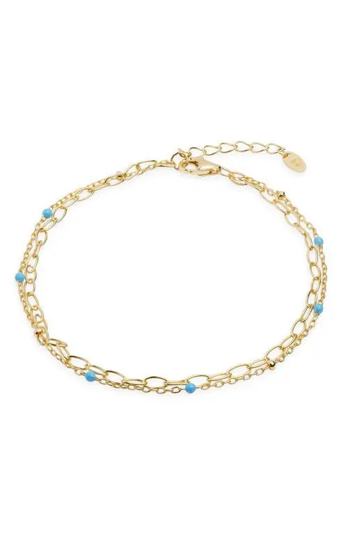Argento Vivo Sterling Silver Plated Double Chain Bracelet - Gold