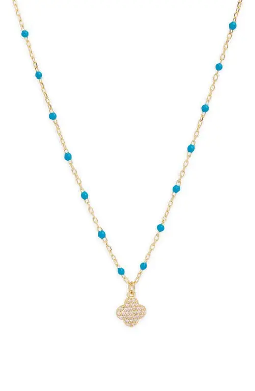 Argento Vivo Enamel Pavé Clover Pendant Necklace - Gold