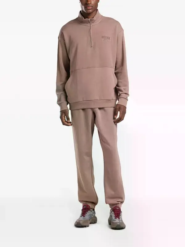 REEBOK Logo-embroidered Quarter-zip Sweatshirt