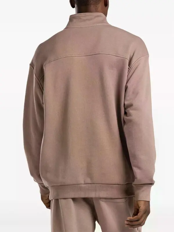 REEBOK Logo-embroidered Quarter-zip Sweatshirt