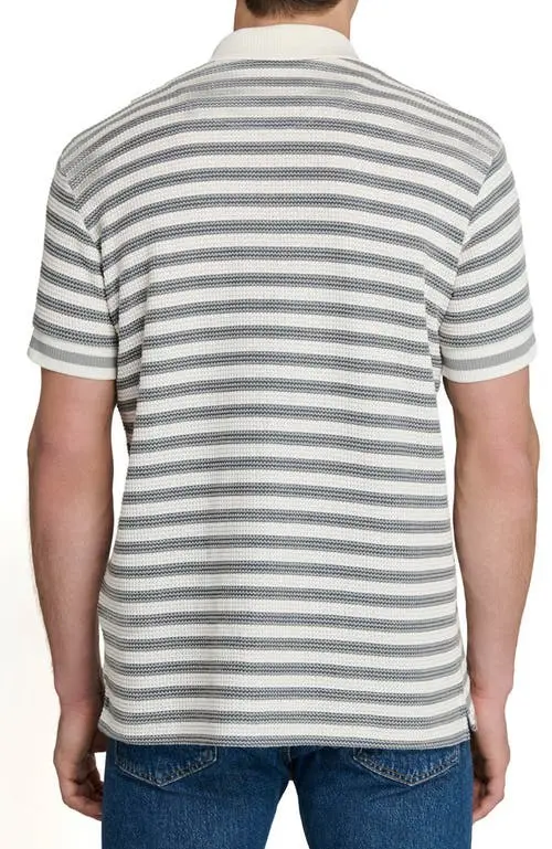 CON.STRUCT Slim Fit Short Sleeve Stripe Polo - Grey