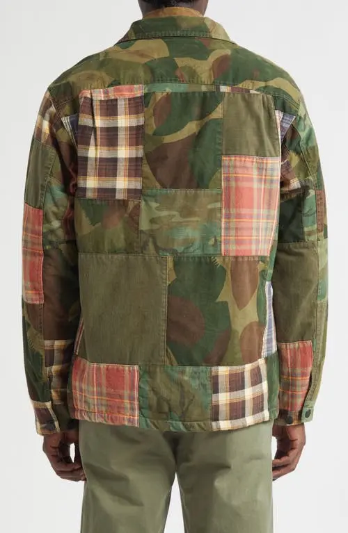 Double Rl Padded Patchwork Overshirt