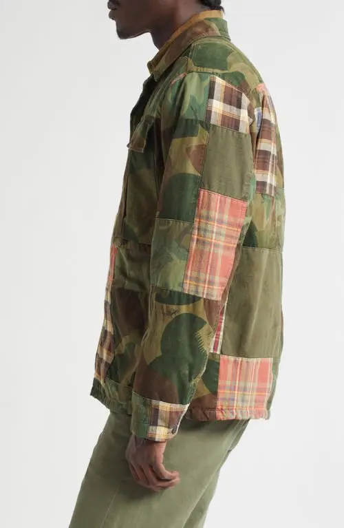 Double Rl Padded Patchwork Overshirt