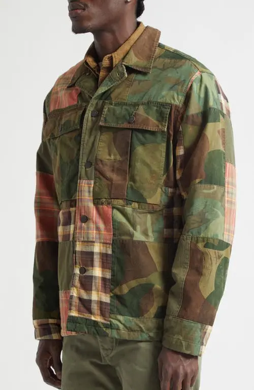 Double Rl Padded Patchwork Overshirt