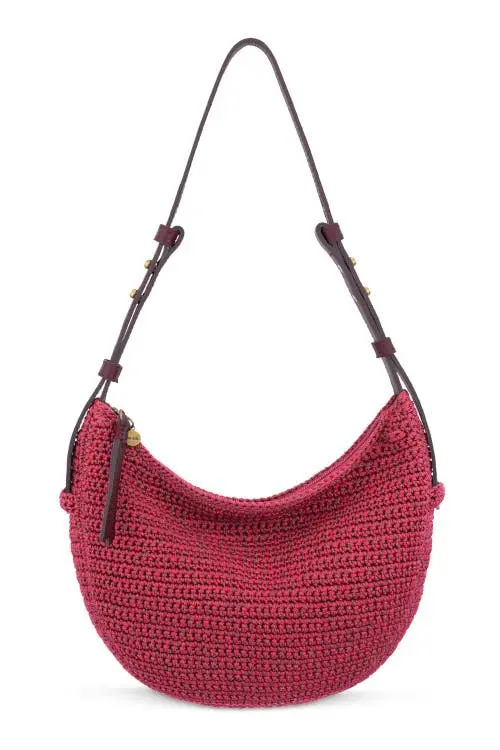 THE SAK Tess Shoulder Bag Hand Crochet - Black Cherry Static