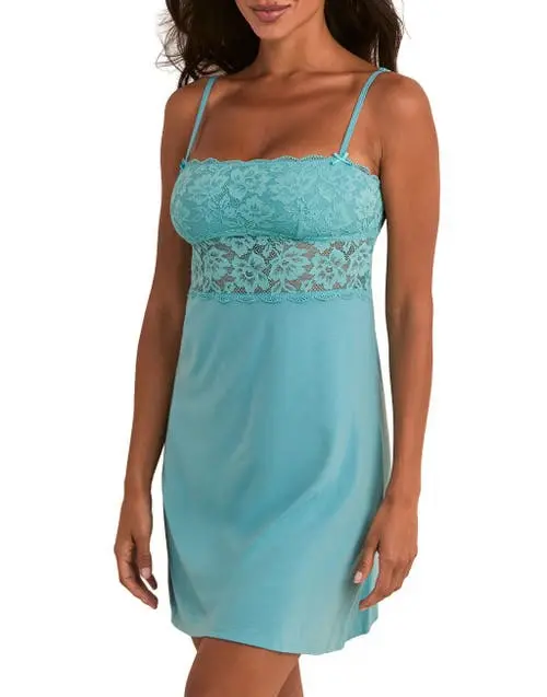 ADORE ME Knit Slip With Lace - Medium Blue