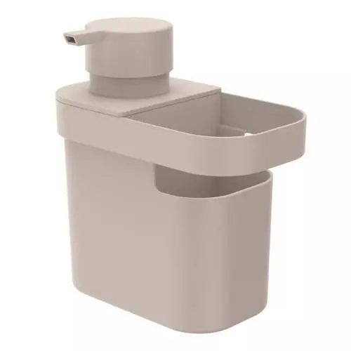 OU Durable Kitchen Soap Dispenser Organizer With Sponge And Dish Brush Holder - Beige
