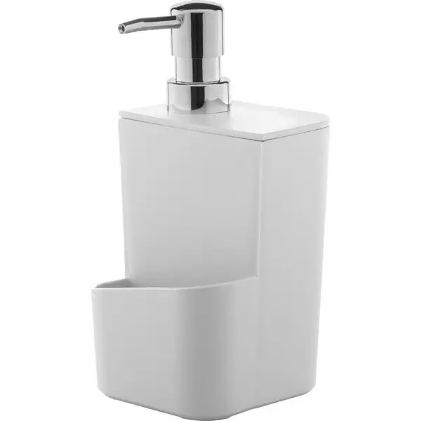 OU Durable Kitchen Soap Dispenser Organizer With Sponge Holder And Drainage - White