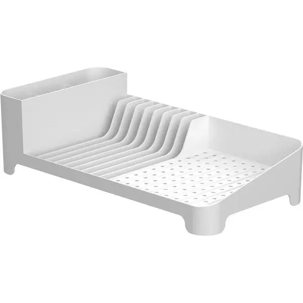 OU Modern Compact Polypropylene Kitchen Dish Drying Rack - White