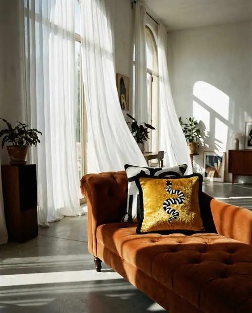 VILLA ABURI Serpiente Crushed Velvet Throw Pillow