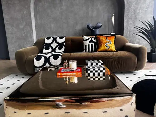VILLA ABURI Serpiente Crushed Velvet Throw Pillow