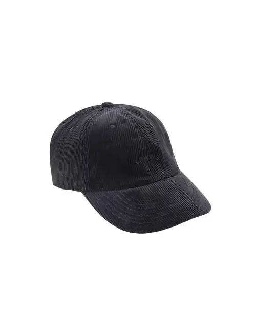 VOWELS Corduroy Cap With Logo - Black