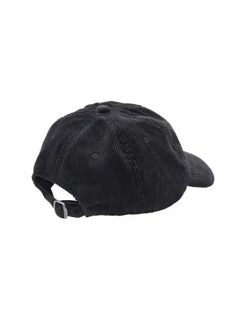 VOWELS Corduroy Cap With Logo - Black