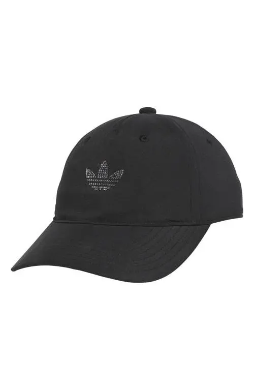 Adidas Rhinestone Trefoil Baseball Cap - Black/silver