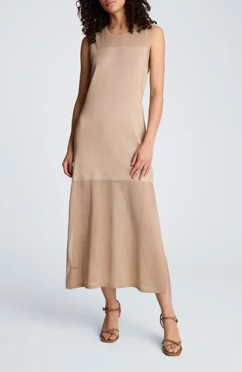 KENNETH COLE Semisheer Sleeveless Knit Dress - Timeless Taupe