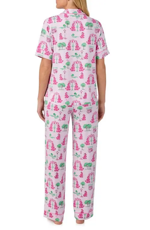 ROOM SERVICE Piped Print Pajamas - Blush