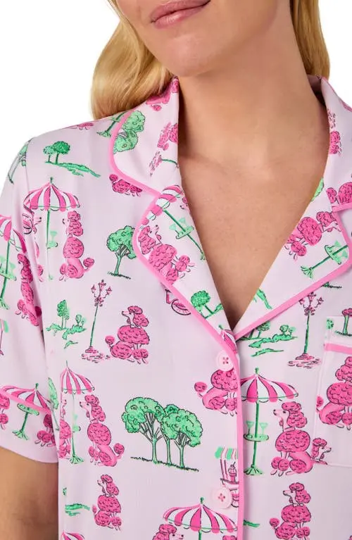 ROOM SERVICE Piped Print Pajamas - Blush
