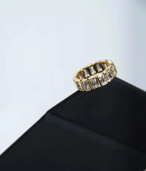 RACHELMENT Jezel Ring With Bezel Set Cubic Zirconia - Gold