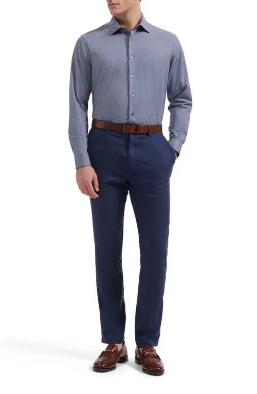 Bugatchi James Ooohcotton® Geo Print Button-up Shirt - Navy