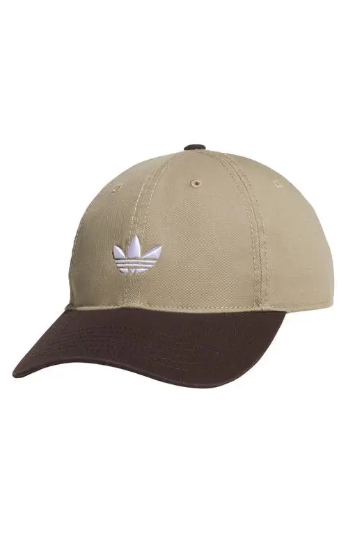 Adidas Trefoil Embroidered Adjustable Baseball Cap - Cargo/coffee Brown/white