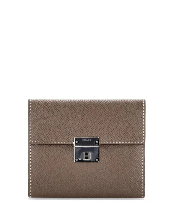 Hermès 12 Clic Wallet Epsom - Gray